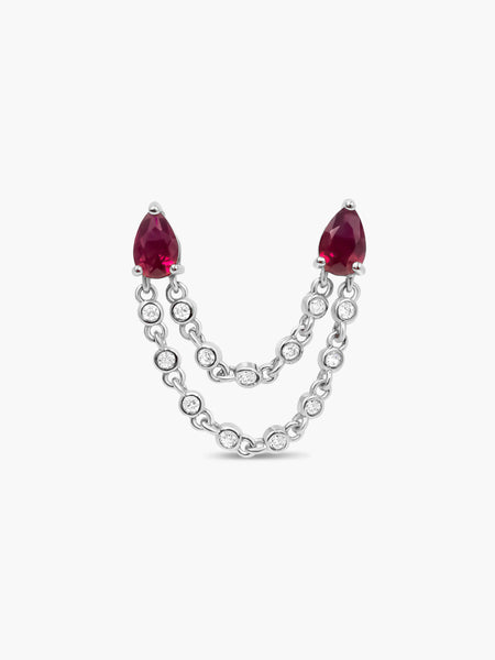 Teardrop Double Piercing Studs - Pink – The Faint Hearted