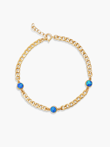 Blue Opal Cuban Link Bracelet – The Faint Hearted